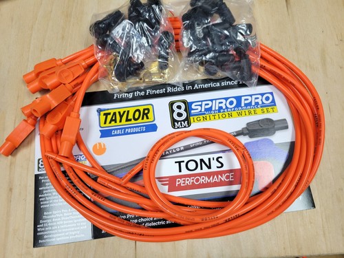 Taylor Cable 78355 8mm Spiro Pro Universal Spark Plug Wire Set Orange ...