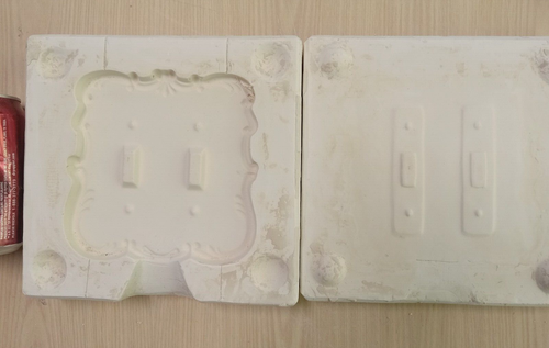 Spectrum 5.5" x 5.5" Double Light Switch Cover Slip Casting Ceramic ...