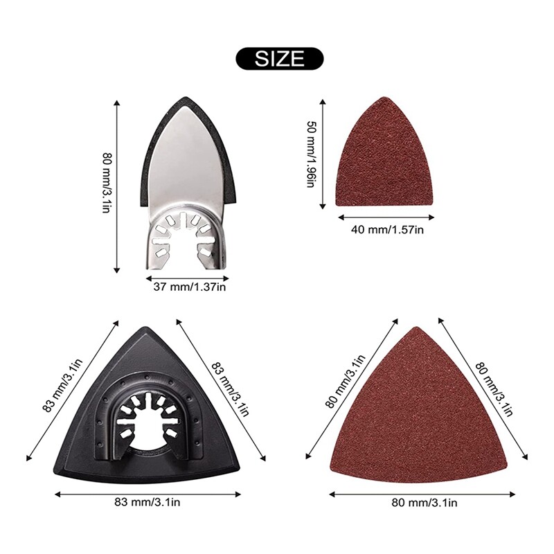 104Pcs Oscillating Tool Detail Sanding Pads, 2Pcs e Sanding Pads ...