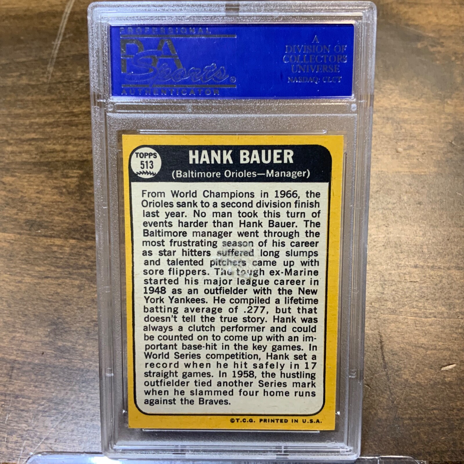 1968 Topps Hank Bauer Bauer #513 *Orioles Manager* PSA 8 NM-MT | eBay