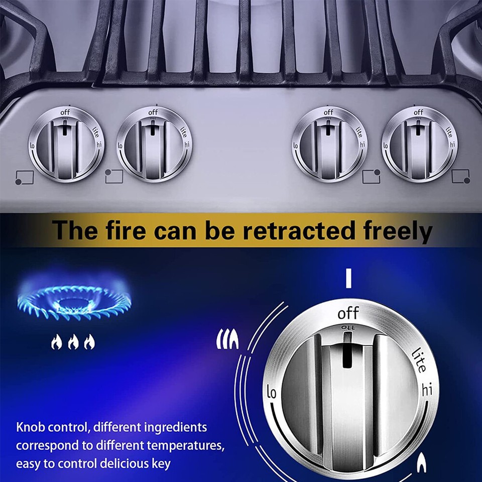 2PC Control Knob Stainless Steel Color Compatible with Frigidaire ...