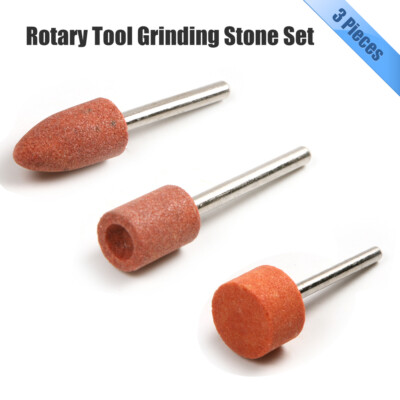 3x ROTARY TOOL GRINDING STONE SET DIY Craft Drill Bits For Metal Steel ...