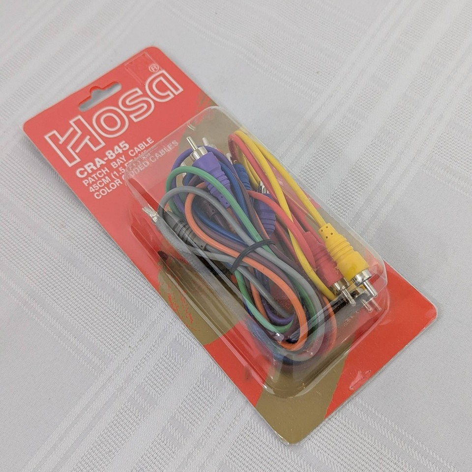 Set of 8 color-coded RCA audio patch bay cables - Hosa brand New in Box ...