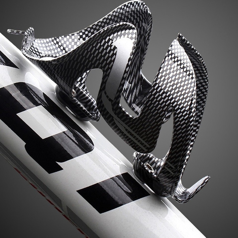 Cycling Accessories Bike Bottle Cage 140mm X 80mm Size Carbon Pattern ...