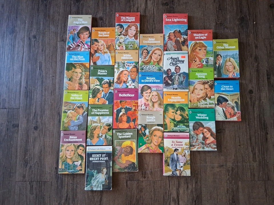 Vintage Lot of 24 Harlequin Books Romance Novels Vintage 70s-80s Red ...