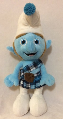The Smurfs 2 Movie GUTSY Smurf Plush Stuffed Toy 14" Plaid Scottish ...
