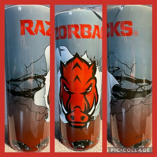 20 oz custom design Arkansas Razorback skinny tumblers. Free ...