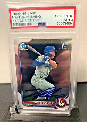 Dalton Rushing autograph signed 2022 Bowman CHROME baseball card PSA ...