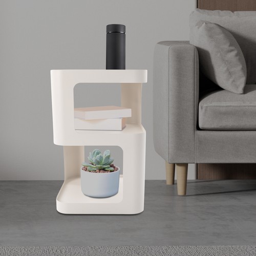 S-Shaped End Table Sofa Side Table Tv Tray Sturdy Wooden Table For Home ...