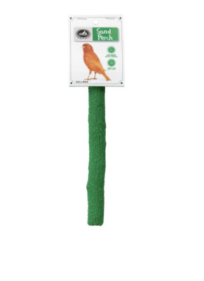Pet Champion 8” Sand Coated Wood Perch for small birds, green. 8” L x ...
