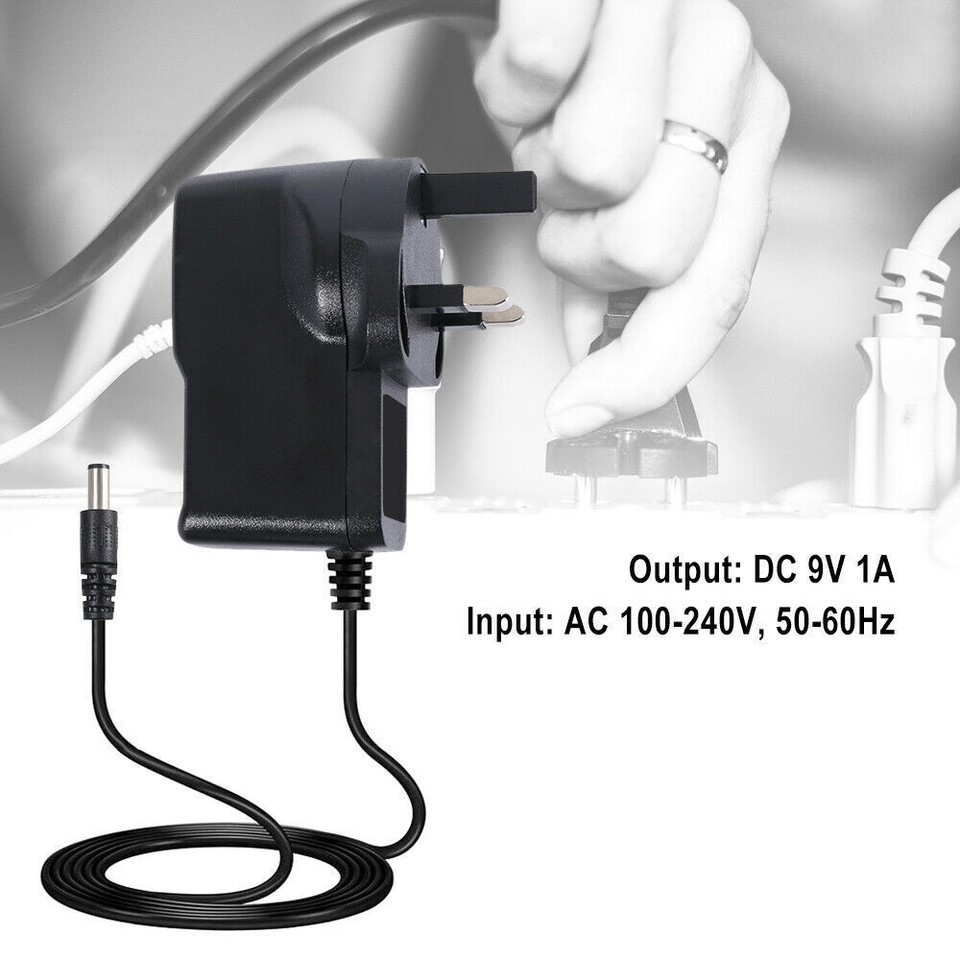 9V Power Supply UK 9v Adaptor Charger 9 Volt Power Supply UK 9V 1A AC ...