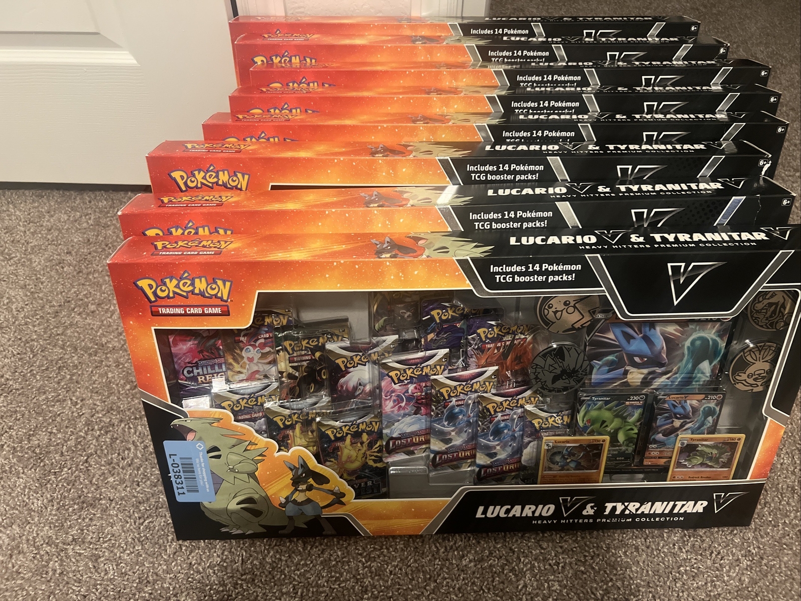 Pokemon TCG Lucario V & Tyranitar V Collector's Box - 14 Packs | eBay