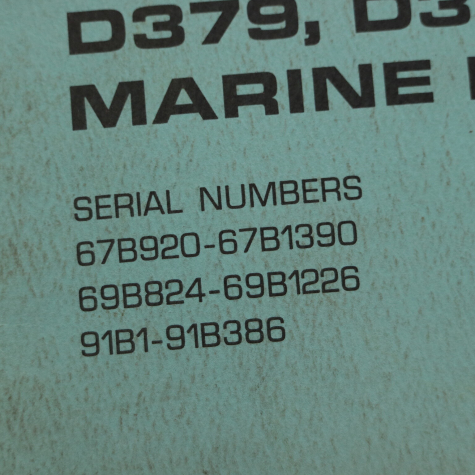 Caterpillar D379 D398 D399 Marine Engine Emergency Repair Manual ...