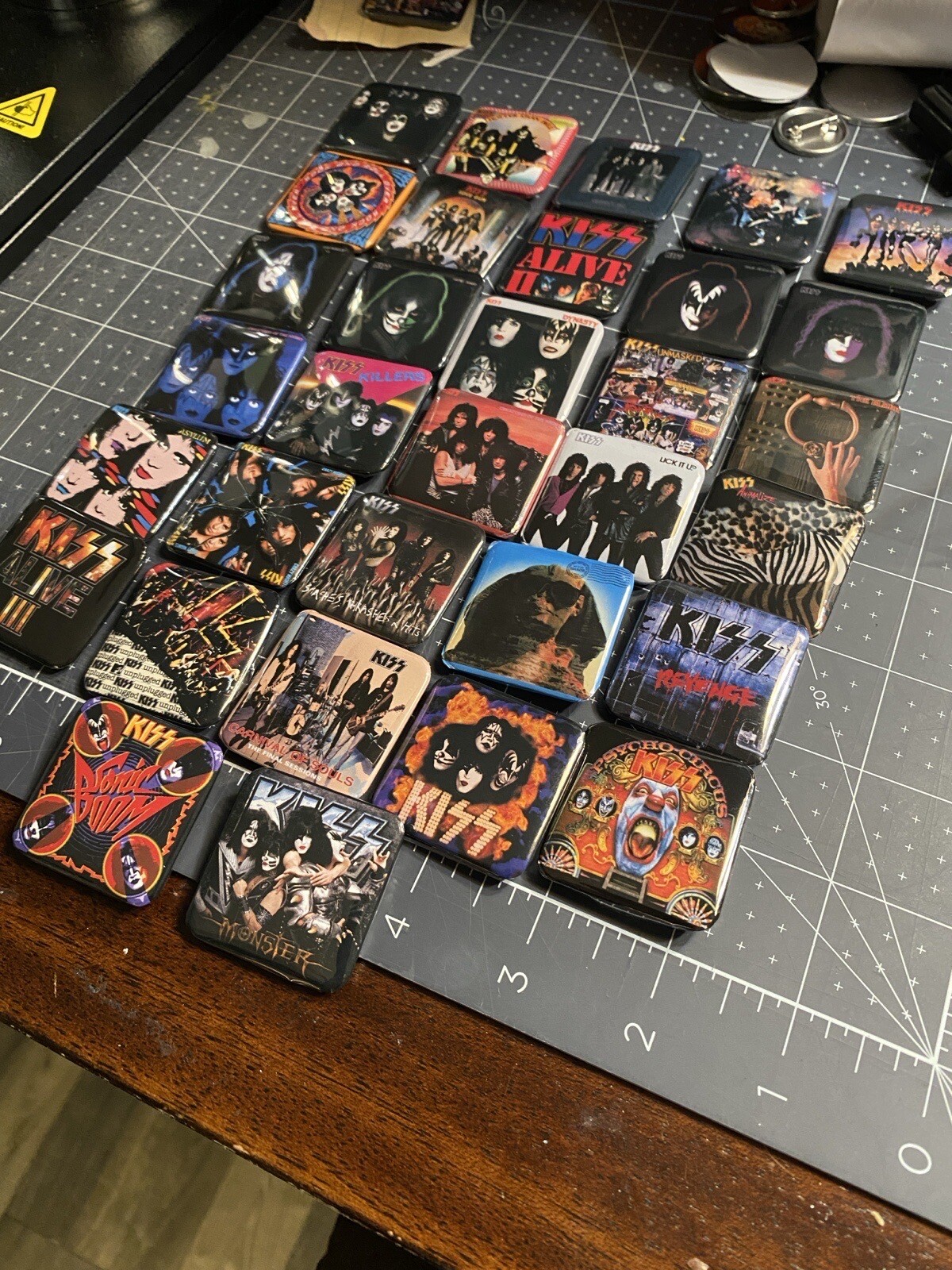 KISS - Pins - Pin Back Buttons Complete Discography Album Covers | eBay