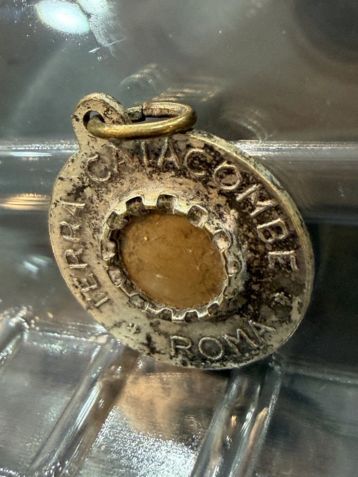 Antique Silver Religious Catholic Holy Metal Rome St Cecilia Catacombs ...