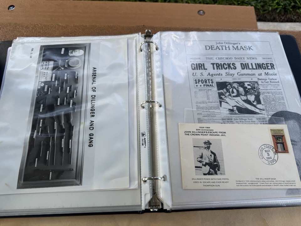 John Dillinger "Death Mask" 3rd Generation With Case And Miscellaneous ...