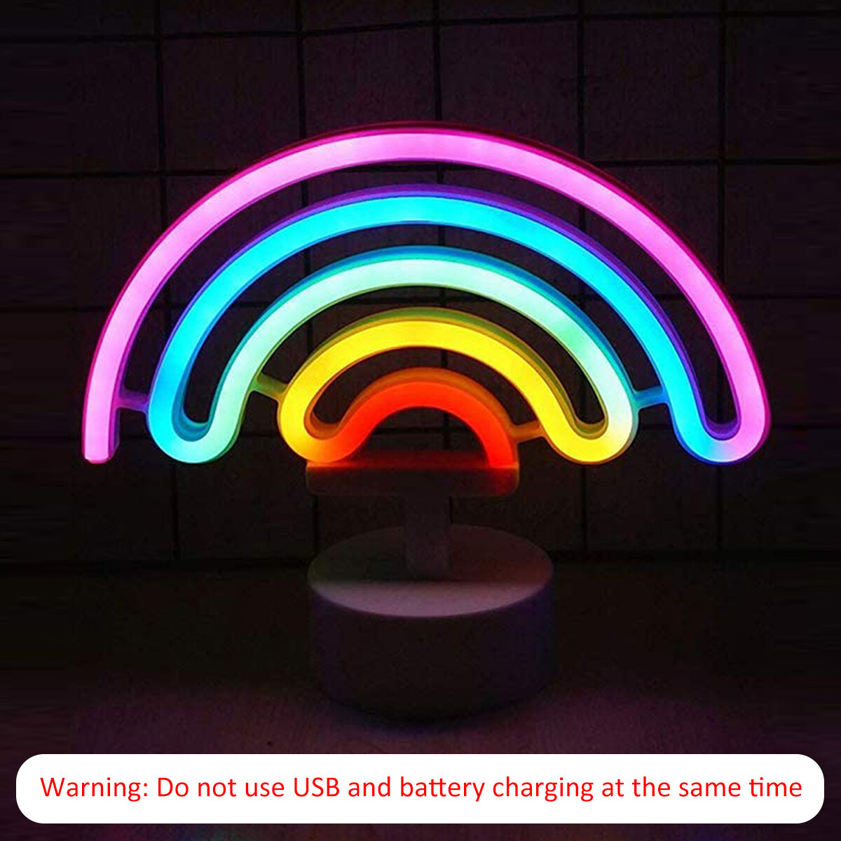 Neon Sign LED Rainbow-shaped Neon Light Battery/USB Powered Colorful ...