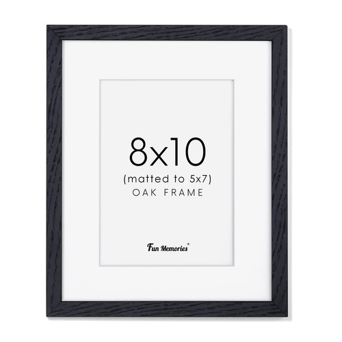 8"x10" One Picture Frame, Solid Oak Wood Photo Frame with Tempered Real ...