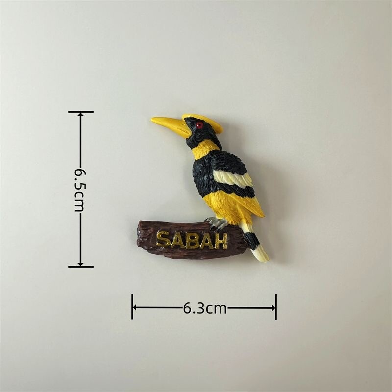 Hornbill in Sabah, Malaysia Tourist Souvenir Gift 3D Resin Refrigerator ...