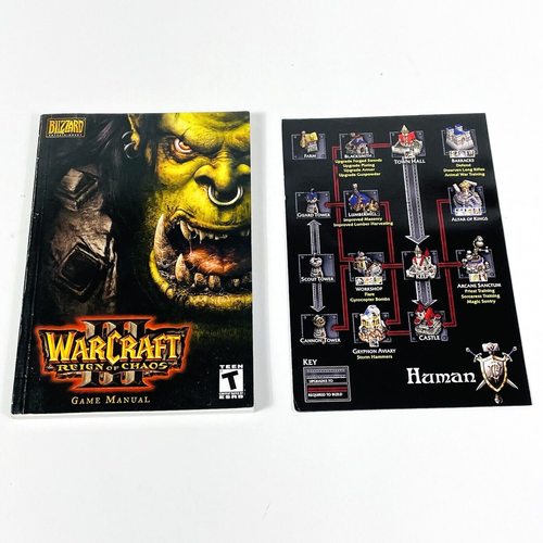 WarCraft 3 Reign Of Chaos Big Box Pc User Game Manual and Key Card | eBay