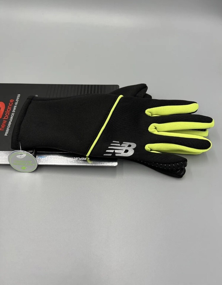 New Balance High Performance DWR Reflective Gloves, Touch-Tip. Mens Sz ...