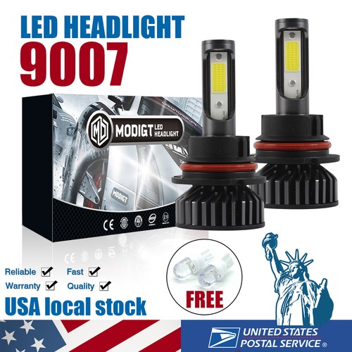 9007 LED Headlight Bulbs Conversion Kit High/Low Beam 6000K WHITE SUPER ...
