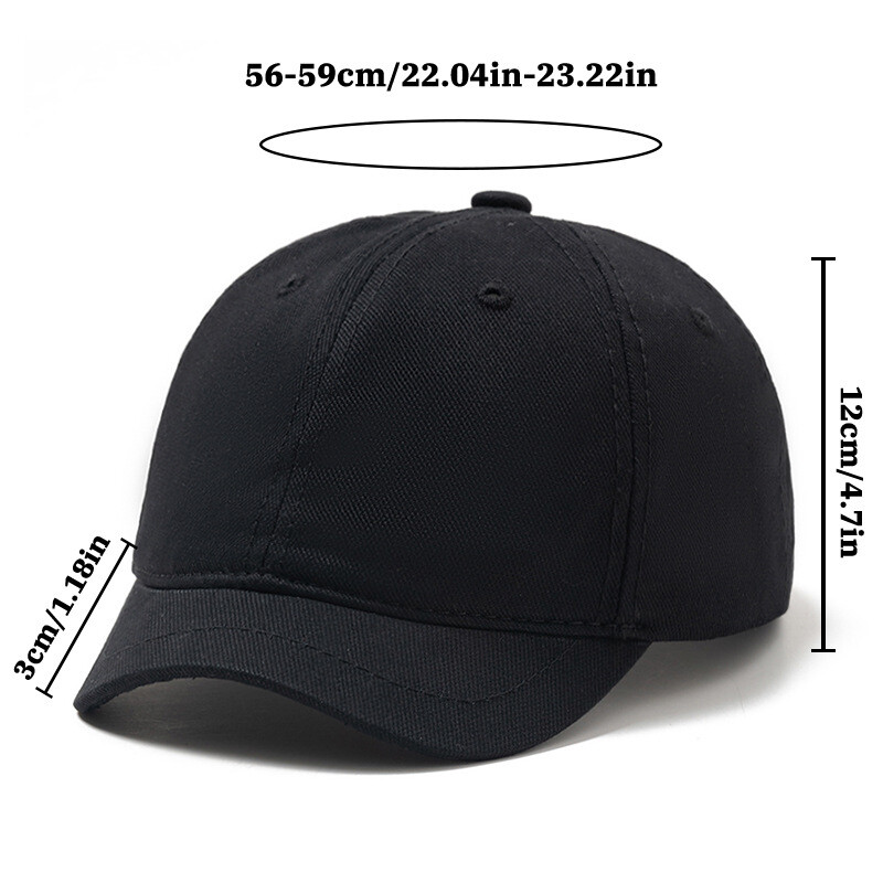 Short Brim Soft Top Baseball Cap Men Womens Casual Adjustable Caps ...