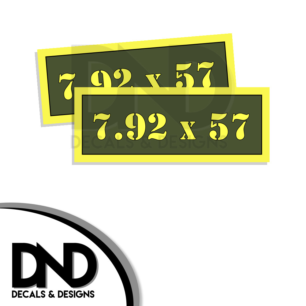 7.92 x 57 Ammo Can Decal Gun Ammunition Box Firearm Gloss Sticker AG ...