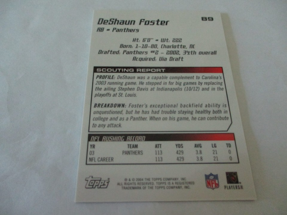 2004 Topps Draft Picks & Prospects Gold Refractor DeShaun Foster Card ...