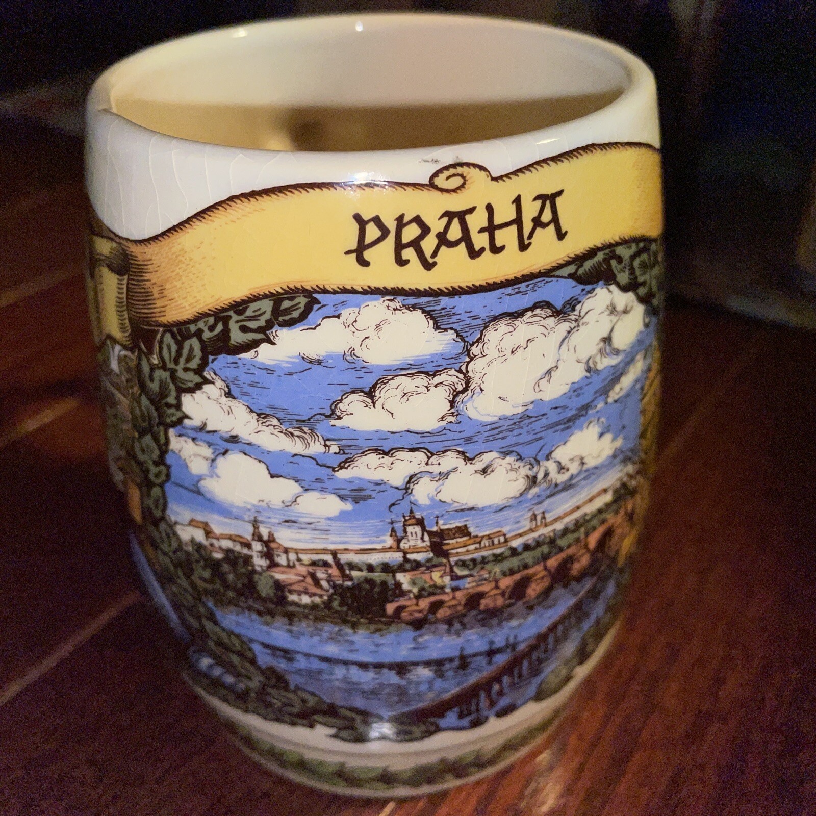 VTG Beer Mug Stein Praha Prague Czech Republic Pottery Ceramic 5” Old ...