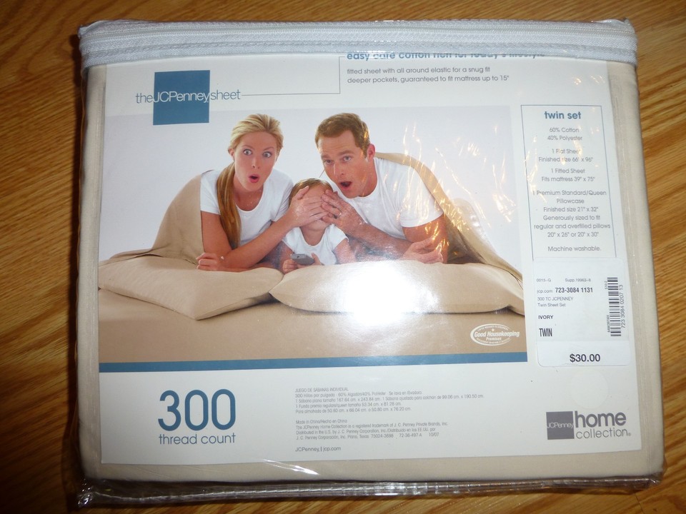 JCP Ivory Twin Sheet Set - NEW | eBay