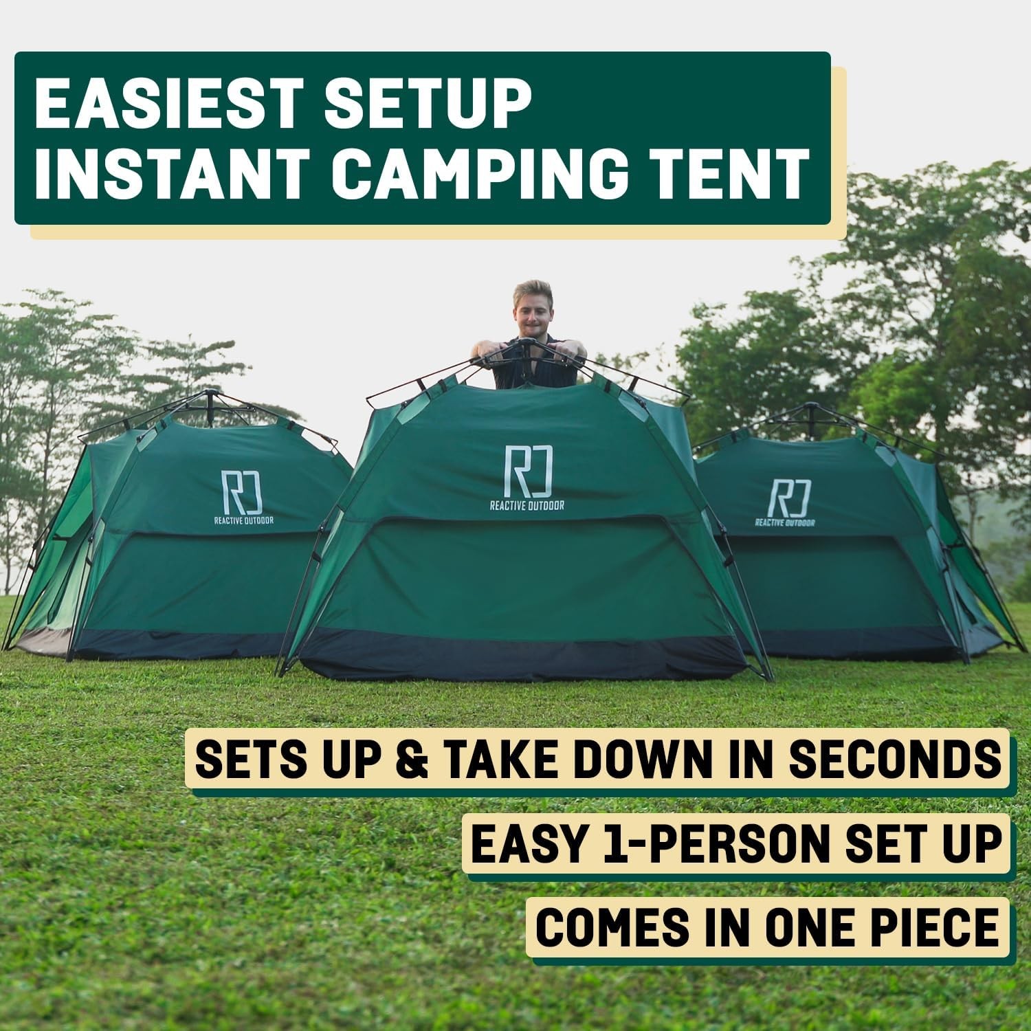 Reactive Outdoor Tent - 3 Second Tent - 3 Sec Instant Pop Up Tent ...