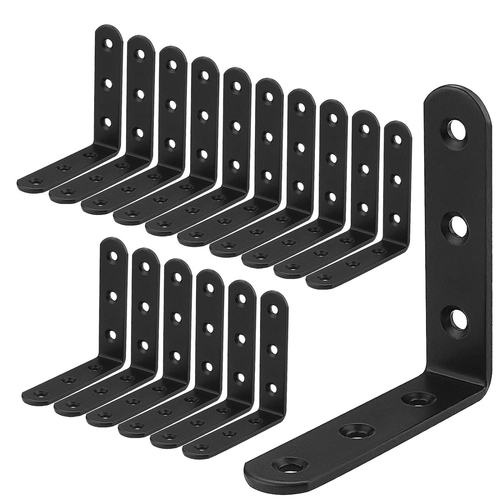 16 PCS Black L Brackets for Wood, 4" X 4" Corner Bracket Heavy Duty L Corner Bra 744110145182| eBay
