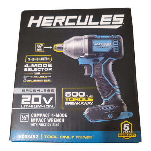 *NEW* HERCULES 20V Brushless 1/2" Impact Wrench, Tool Only, HCB4B2 | eBay