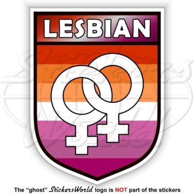 LESBIAN PRIDE Shield LGBT Movement Gay Bisexual 100mm Vinyl Bumper ...
