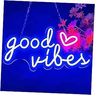 Blue Good Vibes Neon Signs for Wall Decor, Room Decor Aesthetic Good ...