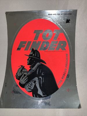 Vintage Tot Finder Fire Rescue Program Window Sticker 1972 | eBay