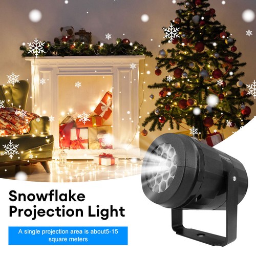 Christmas Snowflake Projector LED Fairy Light Dynamic White Snow ...