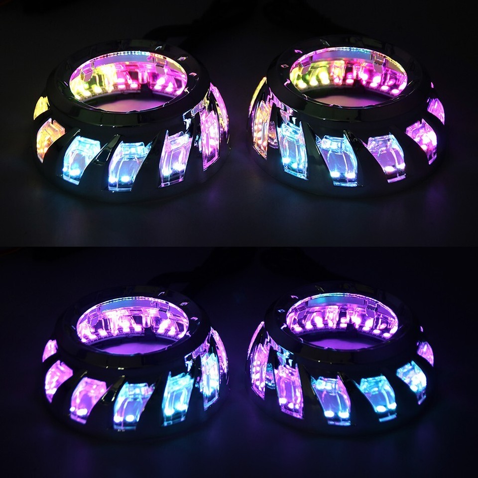 LED Angel Eyes RGB Revolving Turbine Shrouds Bluetooth Control ...