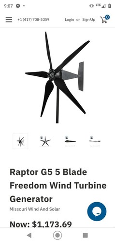 Missouri wind and solar raptor g5 2000 watt wind turbine 24V with ...