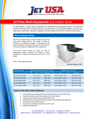Jet Eco Cleaner 660 - Automated Plate Washer for Flexo, Letterpress ...