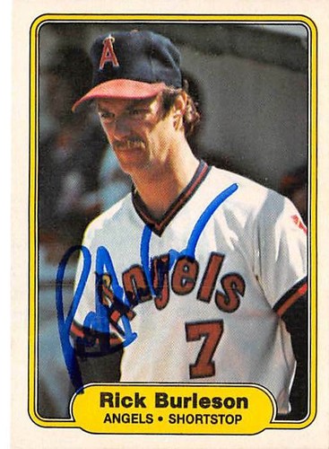 Rick Burleson autographed baseball card (California Angels) 1982 Fleer ...