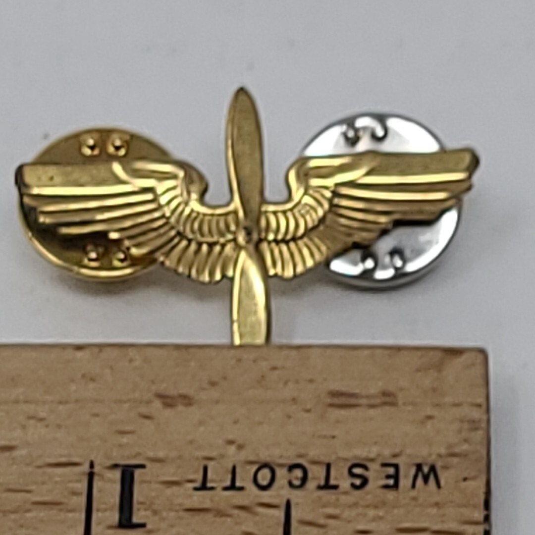 USAAF US Army Air Force Prop Wing Hat Lapel Pin - Gem