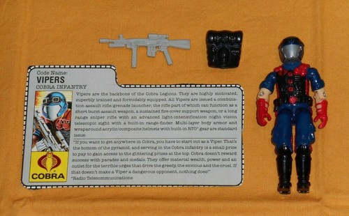 GI G.I. Joe gijoe 1986 VIPER vipers with file card | eBay