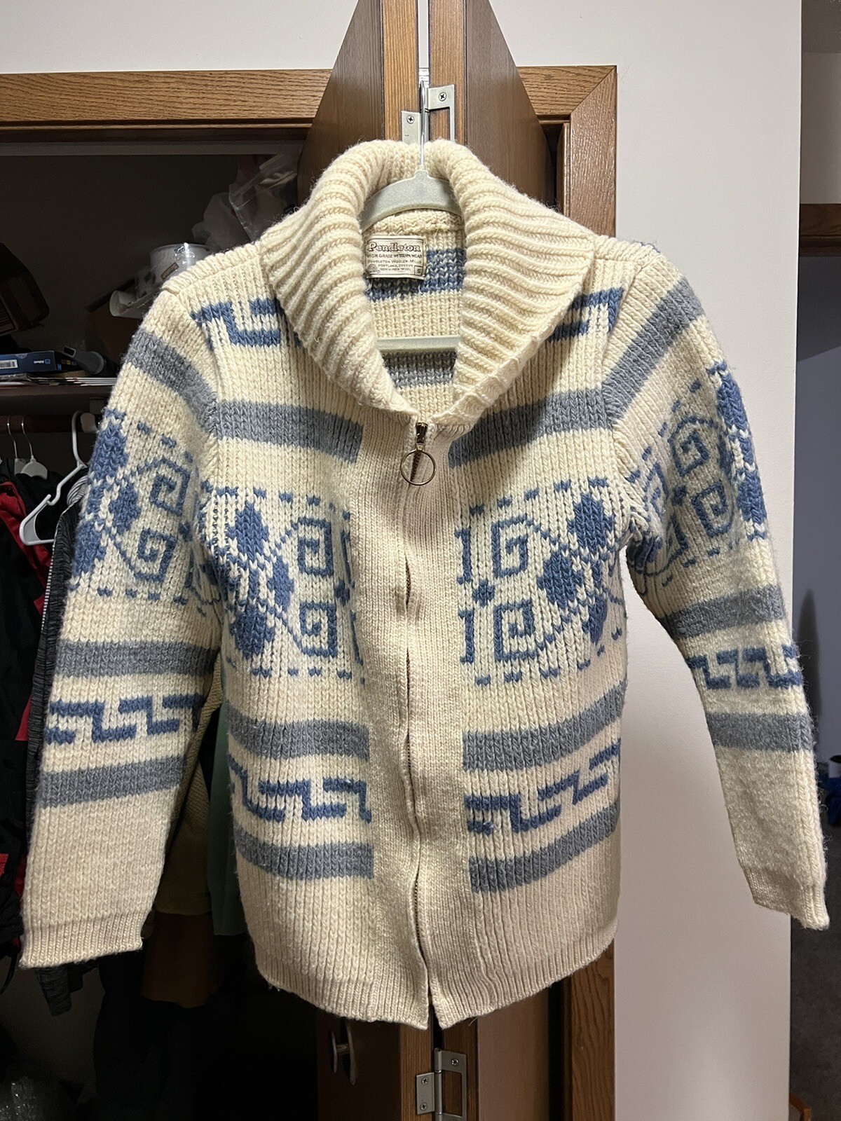 Vintage 70s Pendleton Big Lebowski Cardigan Sweater S… - Gem
