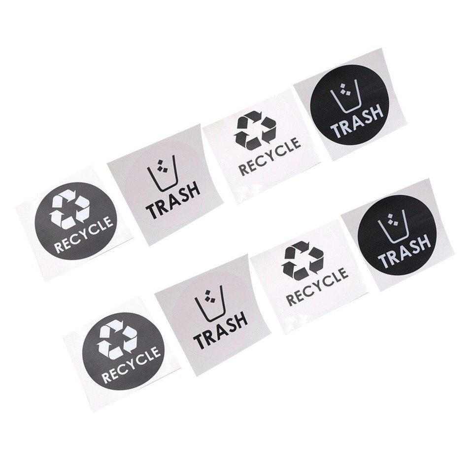 8Pcs Trash Can Stickers Adhesive Labels for Recycling Bins | eBay Australia