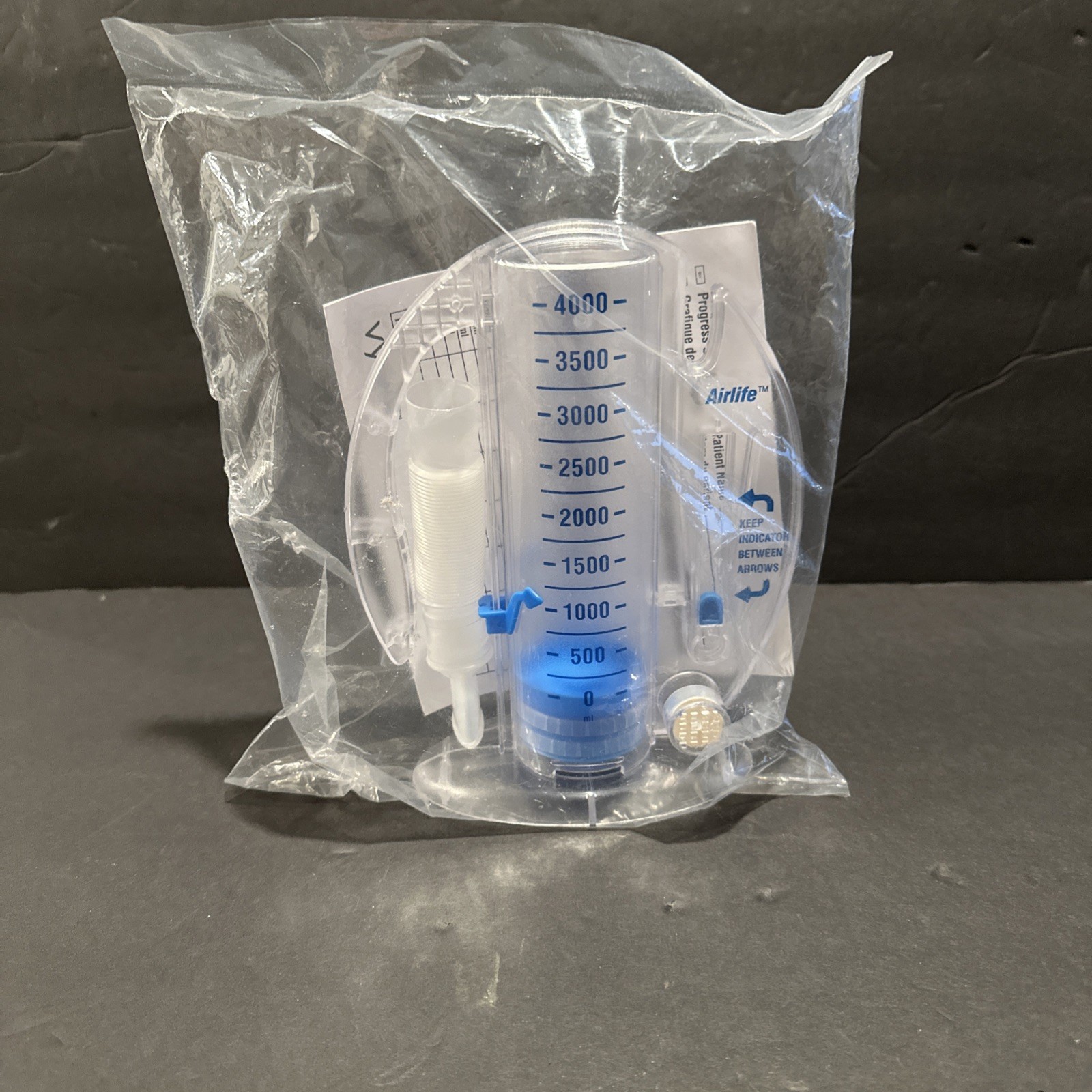 AirLife 4000 ml Volumetric Incentive Spirometer with One-Way Valve