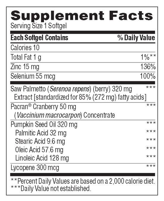 Trunature PROSTATE PLUS HEALTH COMPLEX 250 Softgels Saw Palmetto with ...