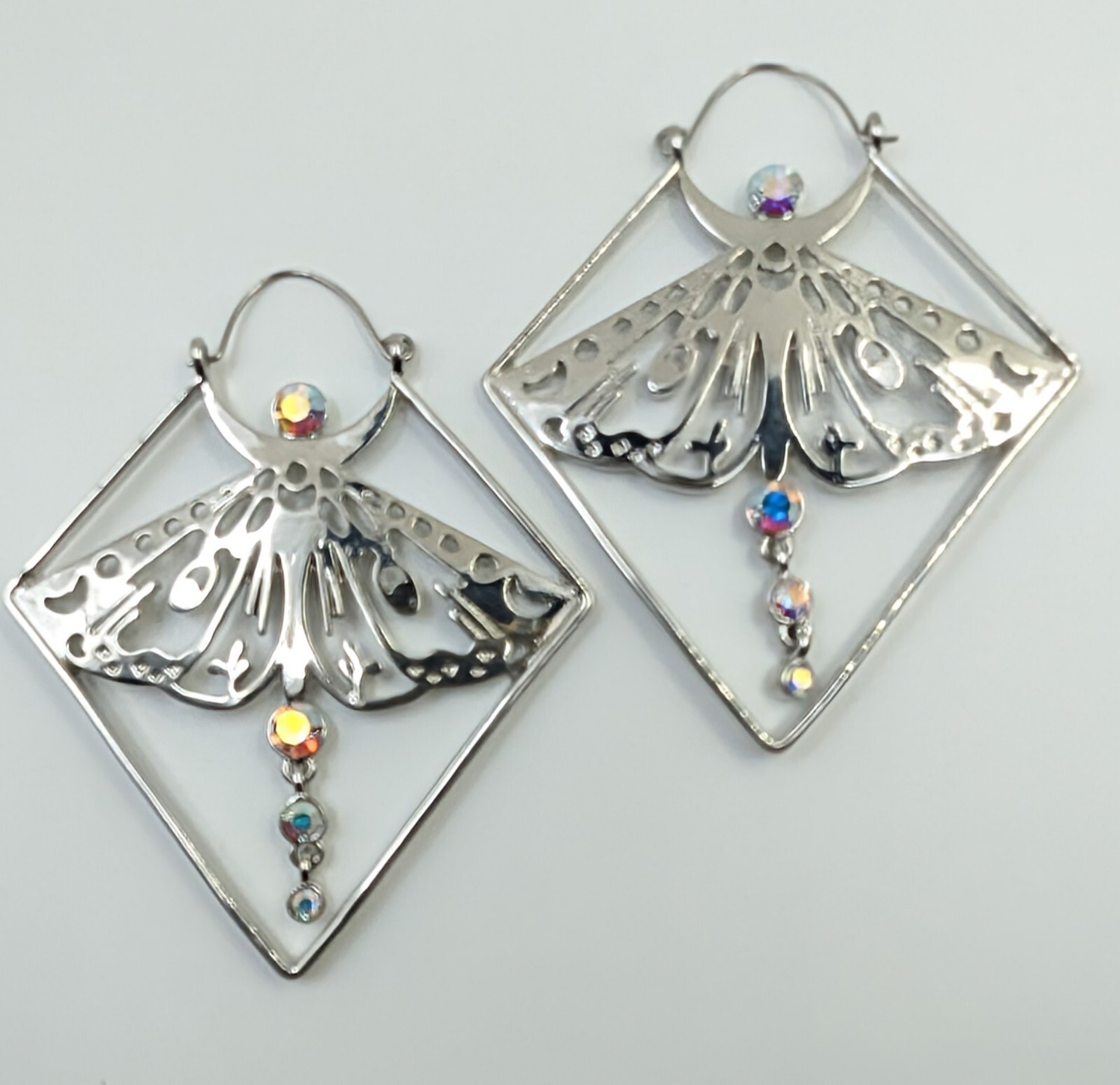 Plug Hoops for Gauges LUNA MOTH Body Jewelry Earrings Ear Weights ...