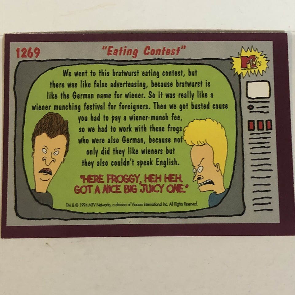 Beavis And Butthead Trading Card #1269 Eating Contest | eBay